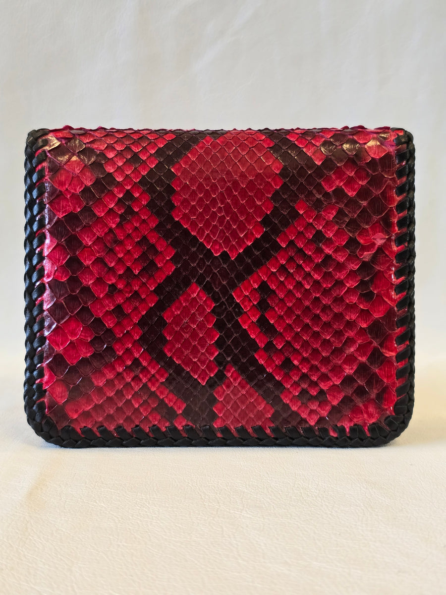 Red Python Bi-Fold Wallet – Van Amburg Leathers